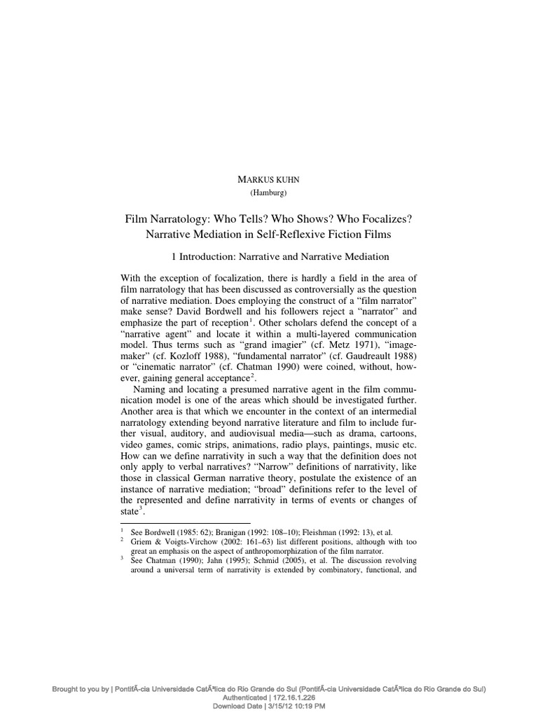 Analyzing Narrative Mediation in Fiction Films: A Model of Narrative ...