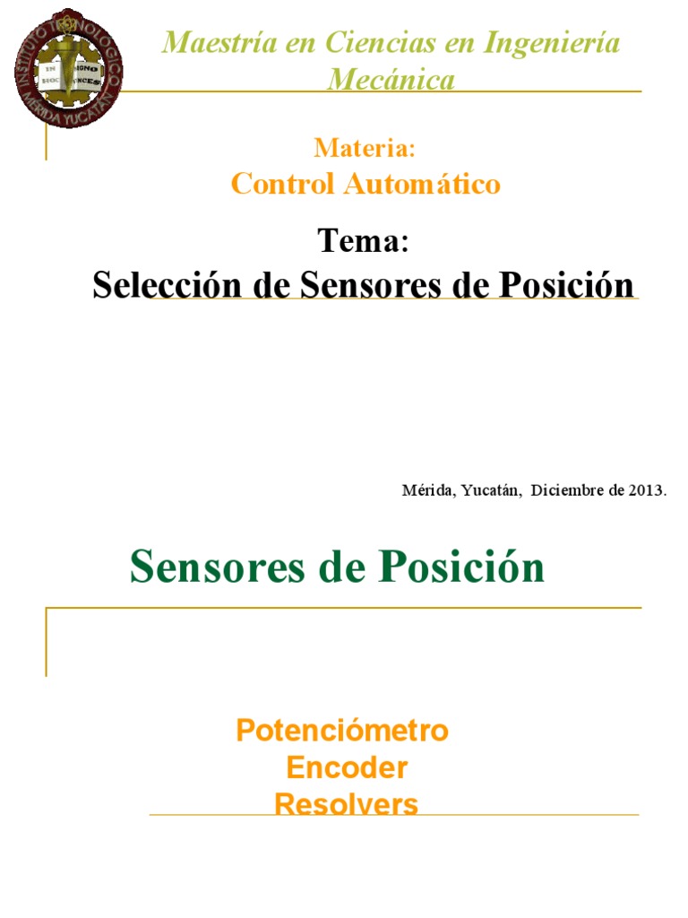 Seleccion de Sensores de Posicion | PDF | Electromagnetismo | Electricidad