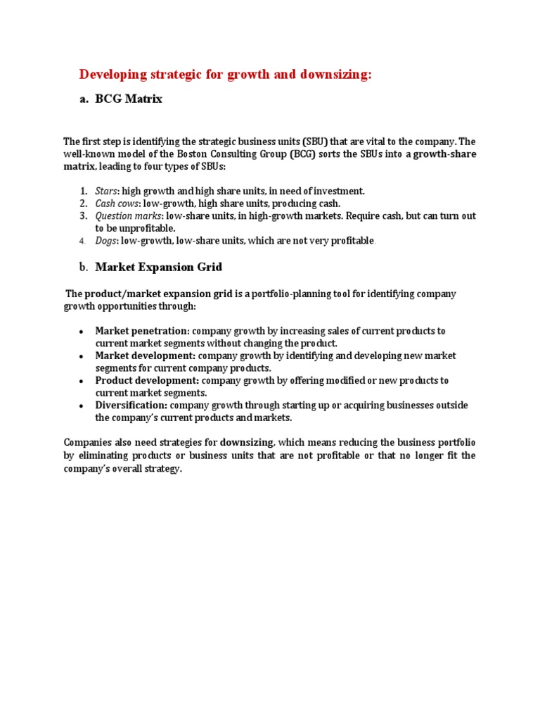 Developing Strategic For Growth and Downsizing | PDF | Career & Growth | Finance & Money Management