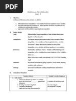 Lesson Plan in Differentiating Linear Inequalities in Two Variables ...