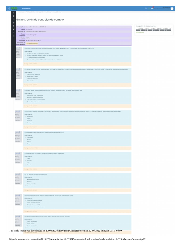 Administraci N de Controles de Cambio Modalidad de Ex Menes Semana 6 PDF | PDF