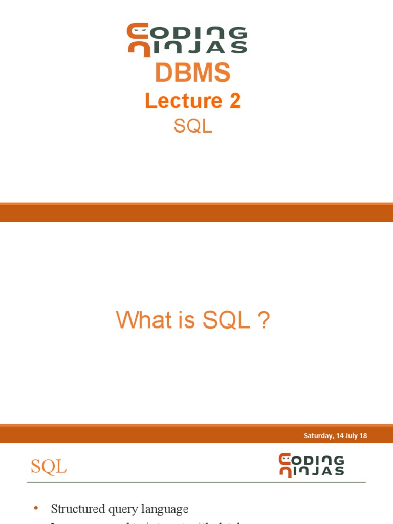 SQL Slides | PDF | Relational Database | Databases