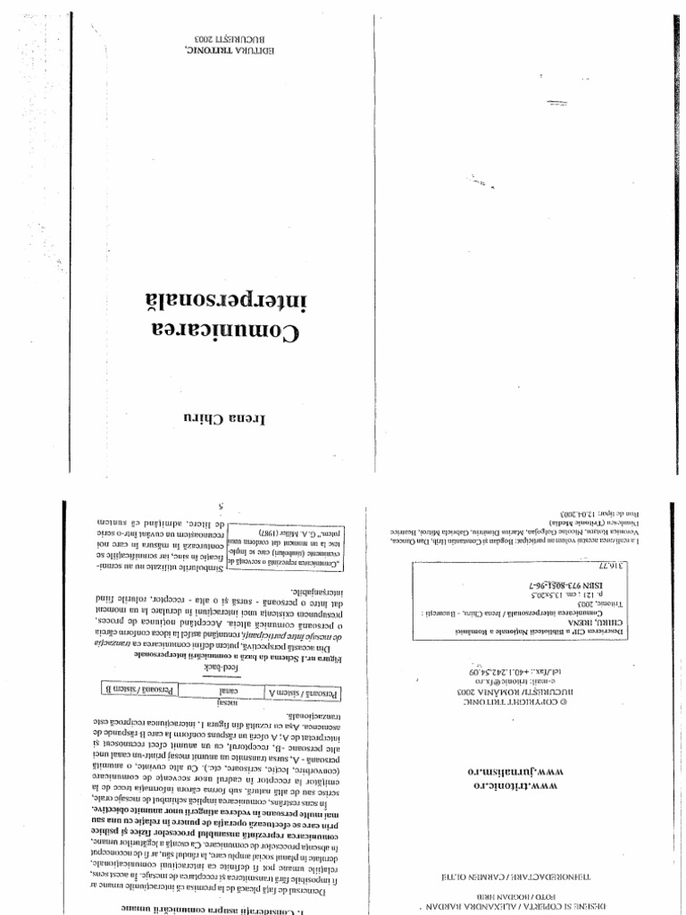 Irena Chiru Comunicarea Interpersonal A | PDF