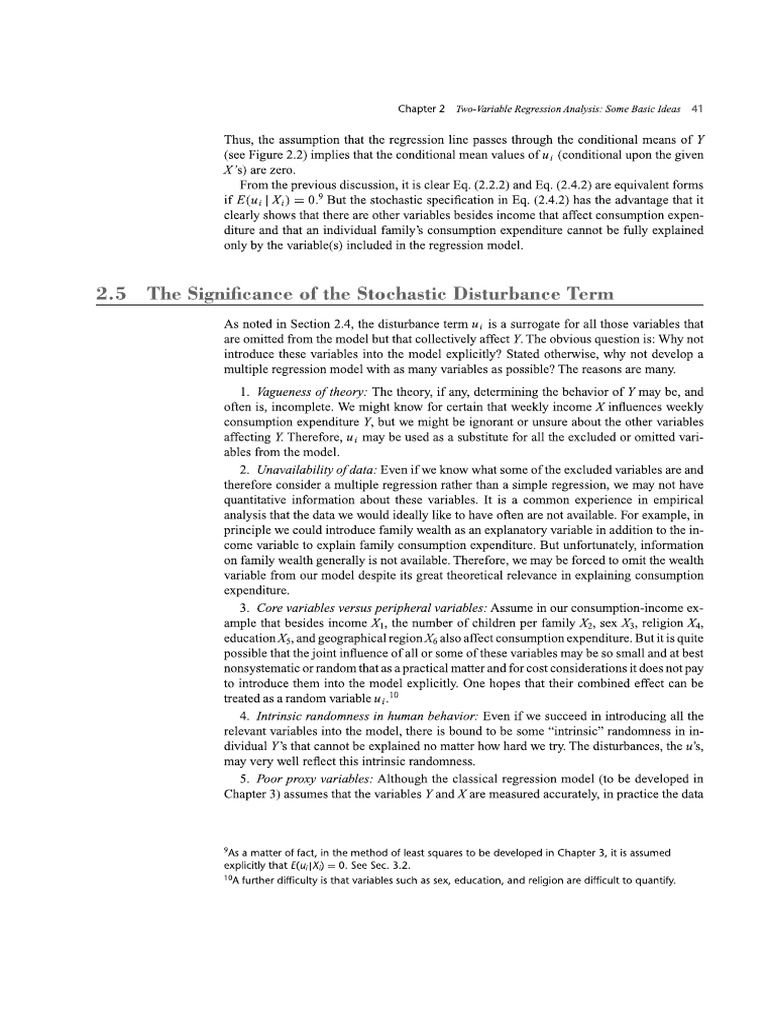 Significance of Stochastic Error Term Ui - GUJ PDF - Nov2021 | PDF
