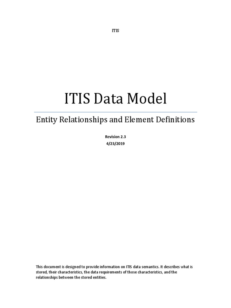 ITIS ConceptualModelEntityDefinition | PDF | Taxonomy (Biology ...