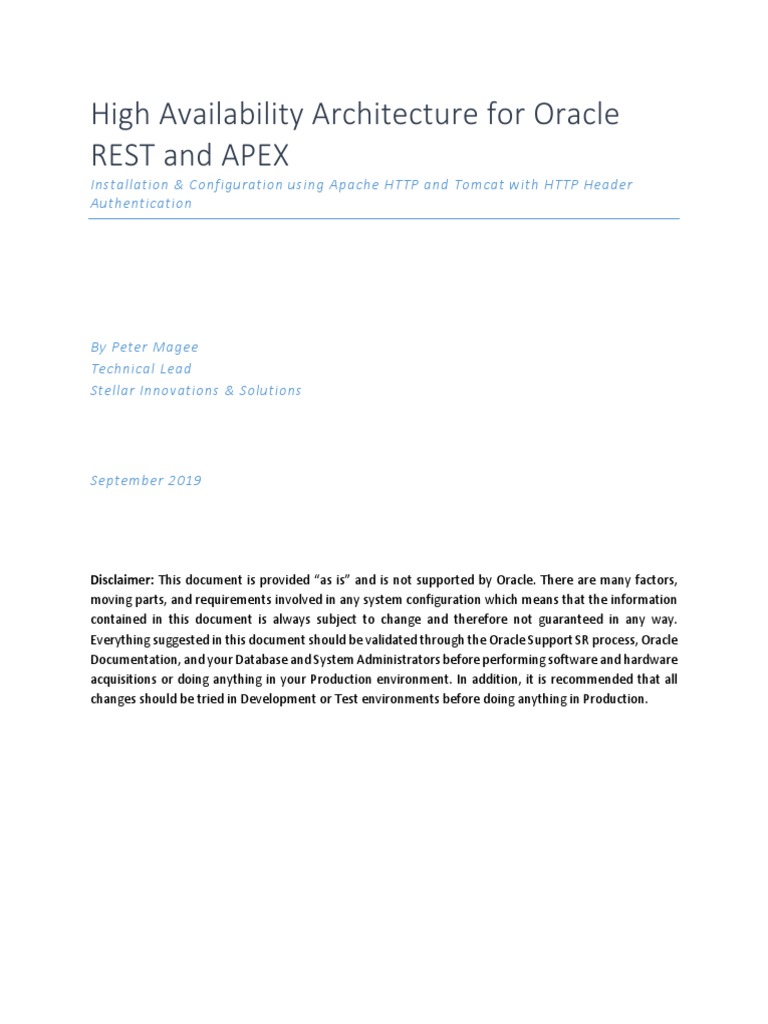 Ha Oracle Ords Apex With HTTP Header Authentication | PDF | Networking ...