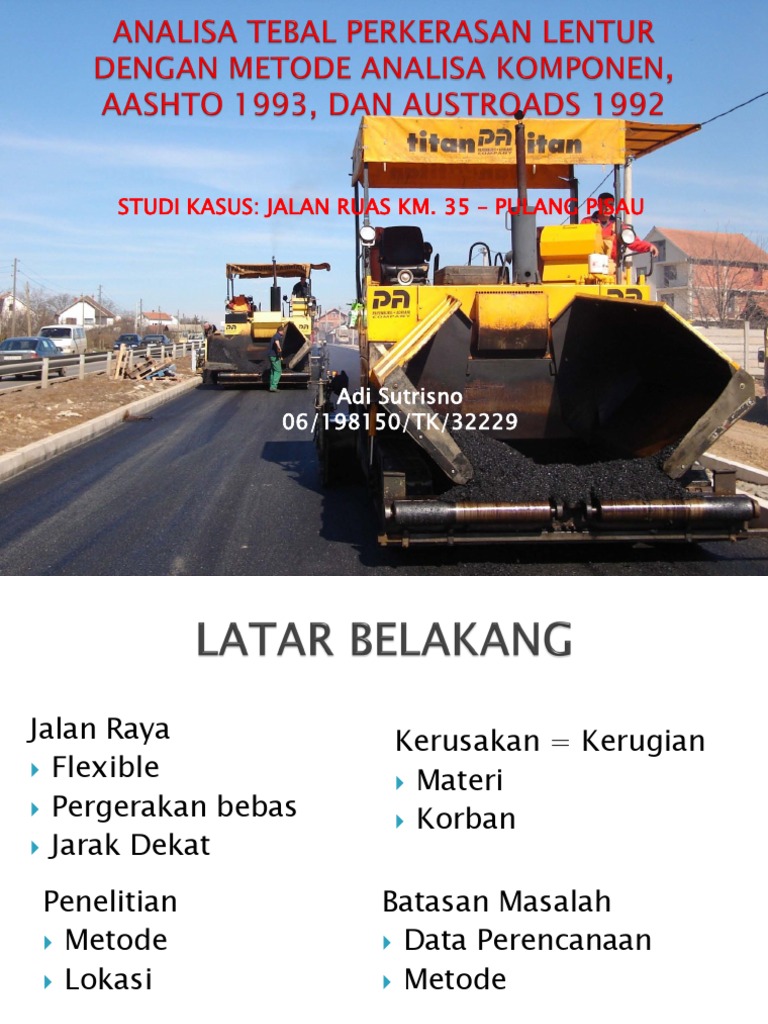 Slide Perkerasan Lentur Analisa Komponen AASHTO Austroads | PDF