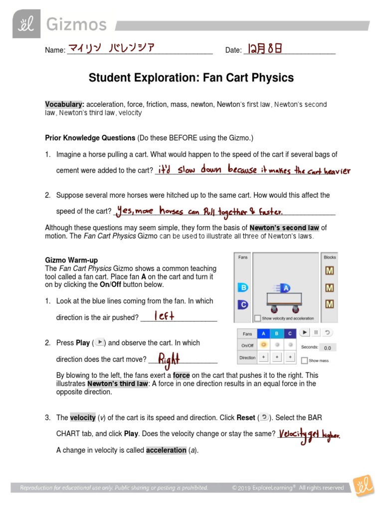Student Exploration: Newton's Laws of Motion | PDF | Force | Newton's ...