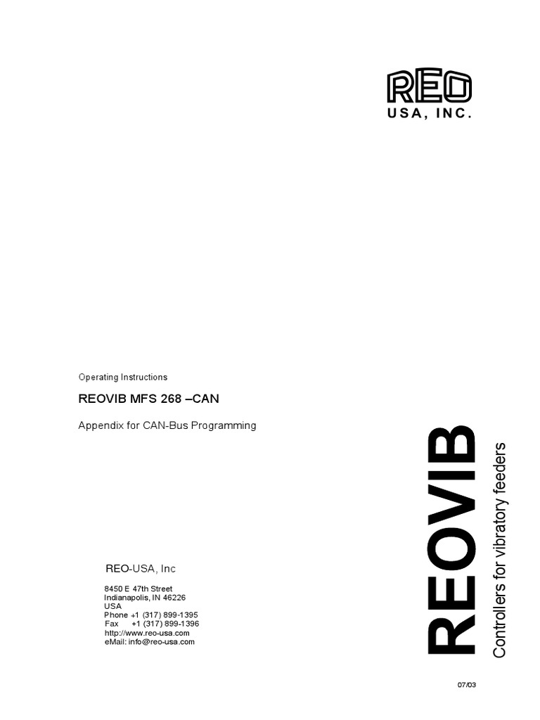 REOVIB MFS 268 CAN-Bus Manual | PDF | Computer Engineering ...
