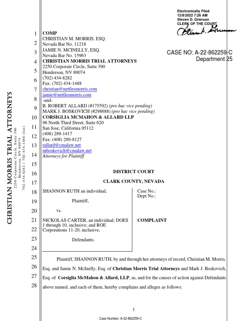 Ruth v. Carter | PDF | Intentional Infliction Of Emotional Distress ...