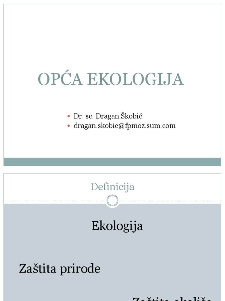 Opća Ekologija | PDF