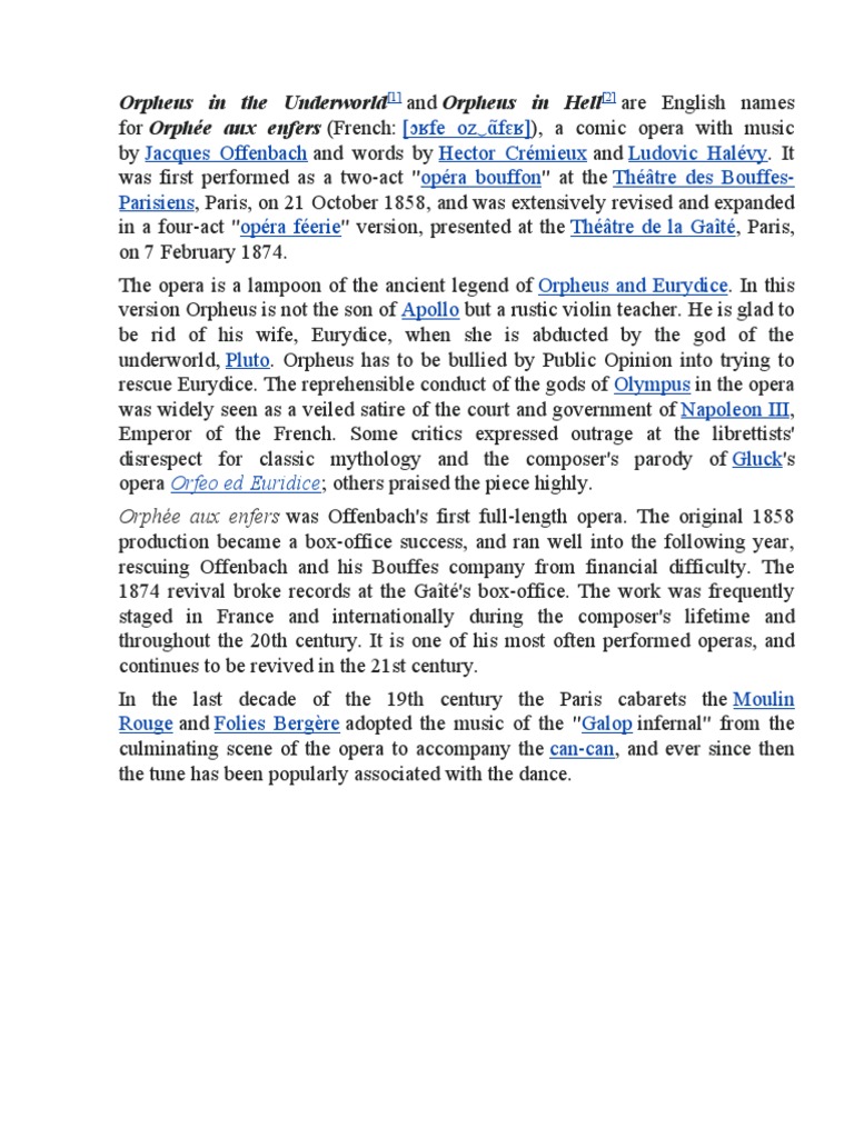Orpheus in The Underworld | PDF | Art | Poetry