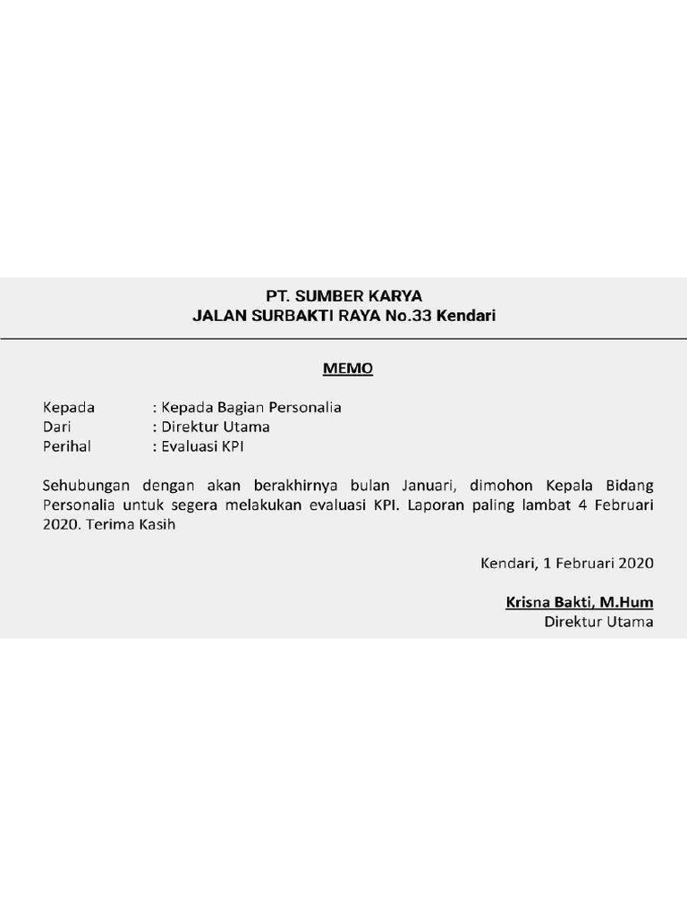 Memo Bisnis - Vicky Valianthse Albert | PDF