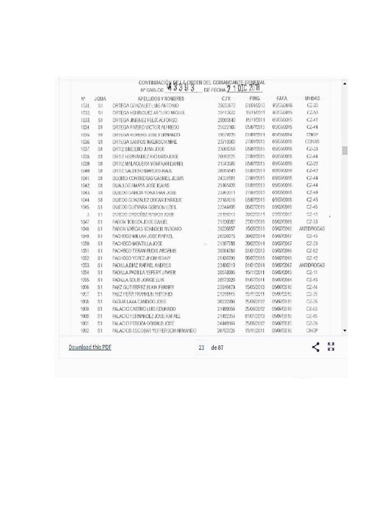 Orden Administrativa #43393 21-12-2018 | PDF
