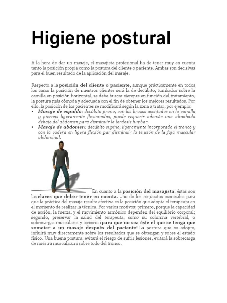 Higiene Postural. | PDF | Masaje | Dolor lumbar