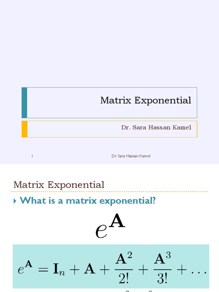 Matrix Exponential, Linear Algebra, Alexandria University | PDF | Matrix (Mathematics) | Algebra