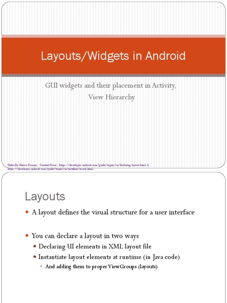 E Android Layoutsandwidgets Pdf Namespace Java Programming Language