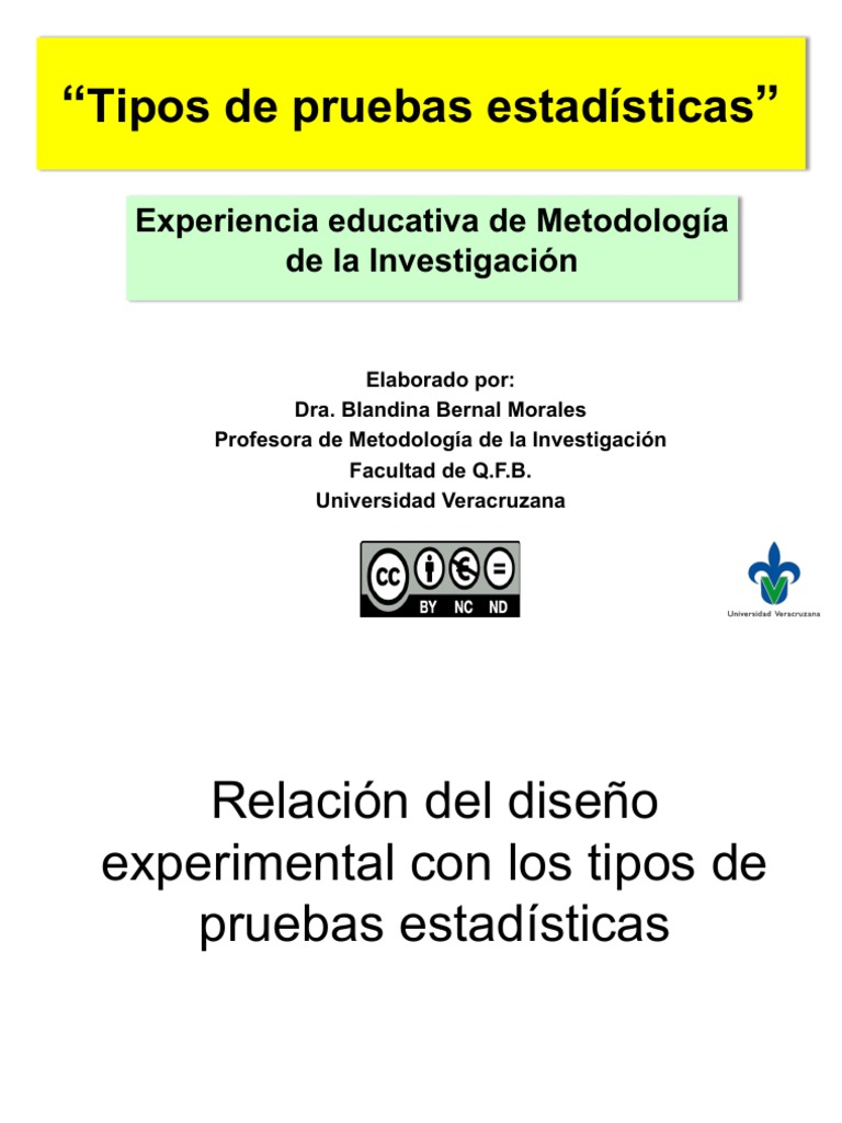 Tipos de Pruebas Estadisticas | PDF | Experimentar | Estadísticas