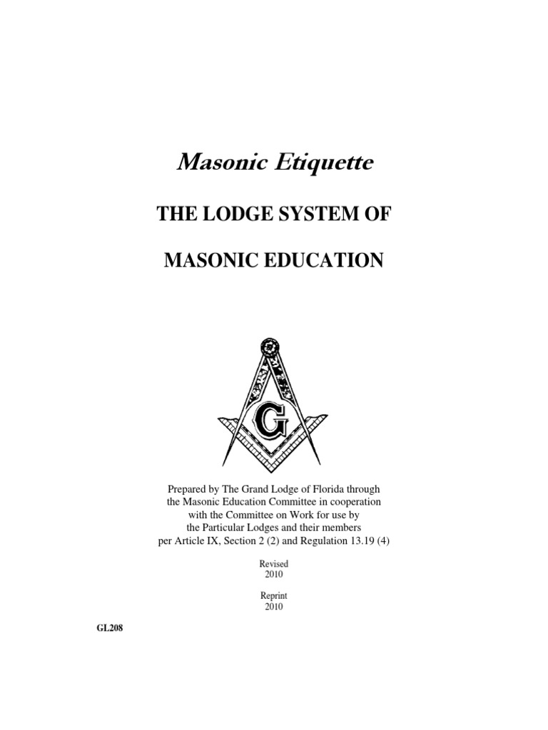 Masonic Etiquette and Education Guide | PDF | Freemasonry | Masonic Lodge