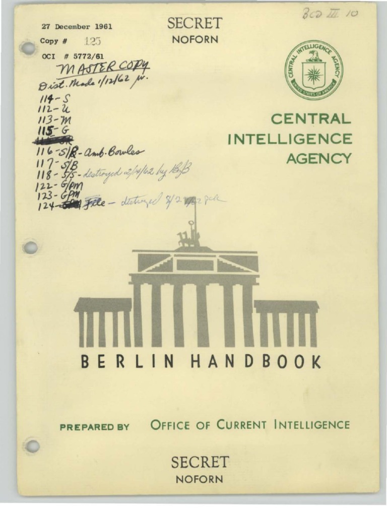 CIA - CIA, Report, Berlin Handbook, December 27, 1961, Secret - NOFORN, NARA. (1962) - Libgen ...