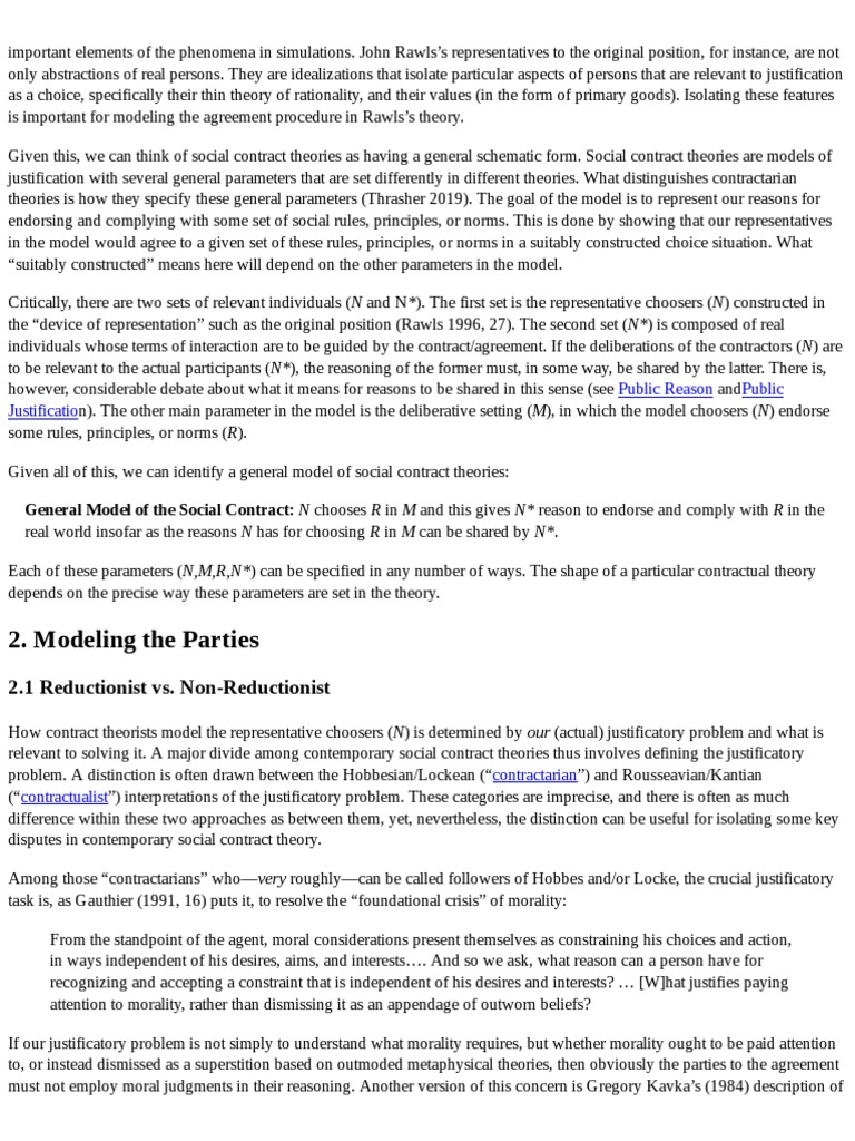 Contemporary Approaches To The Social Contract - 3 | PDF | Social ...