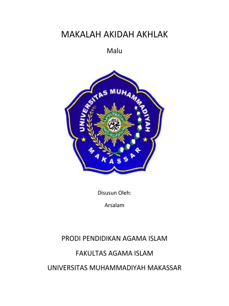 Makalah Akidah Akhlak (Malu) | PDF