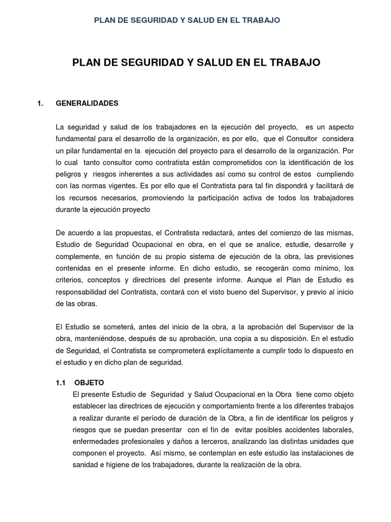 Plan Seguridad - Ed1 | PDF | Planificación | Seguridad y salud ocupacional