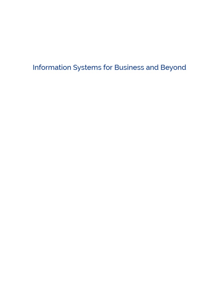 Information Systems For Business and Beyond | PDF | Information System ...