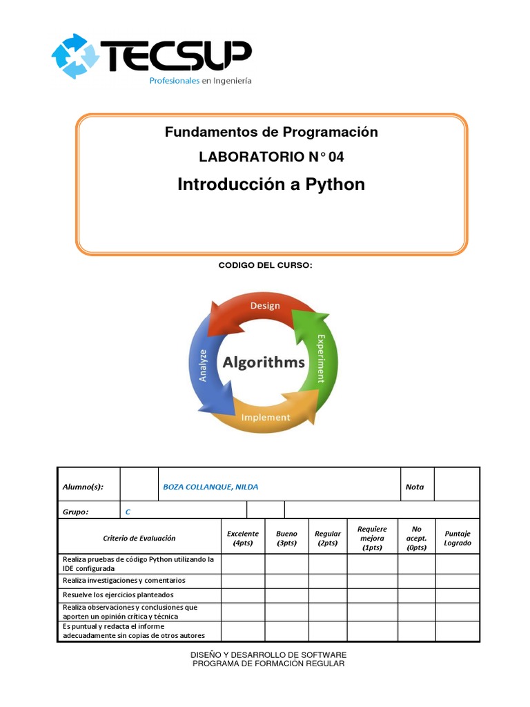 Lab 04 - Introducción A Python1 | PDF | División (Matemáticas) | Raíz ...