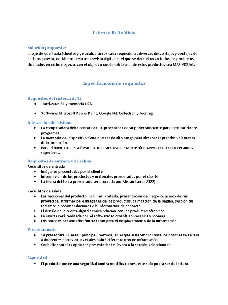 Crit B Analisis Pdf Software Microsoft Powerpoint