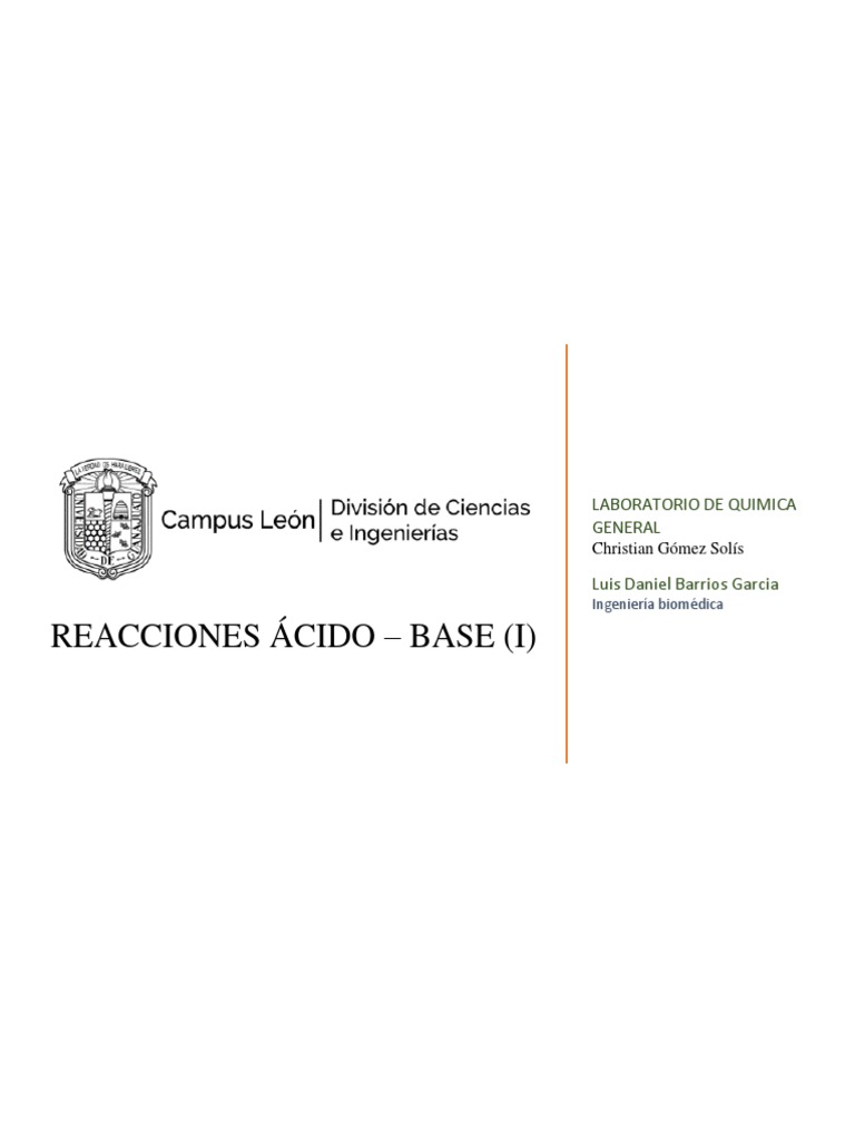Reacciones Ácido - Base (I) | PDF