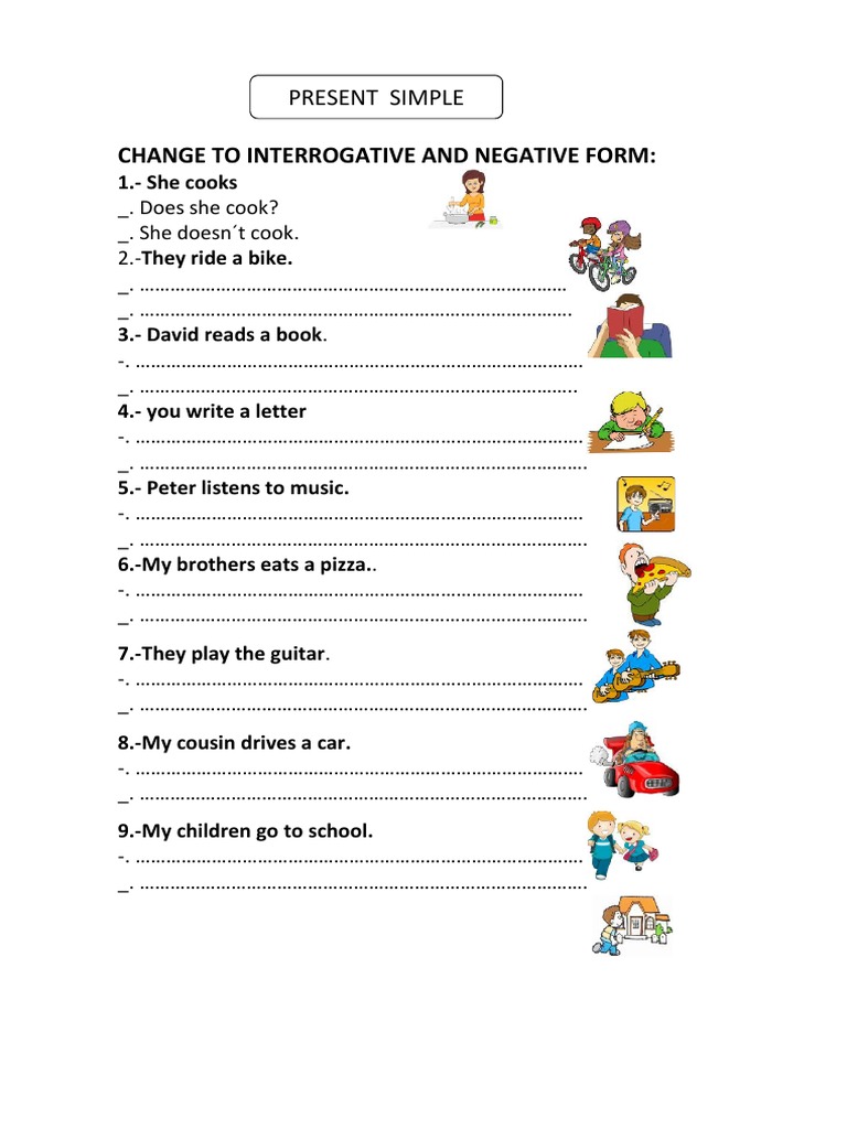 Present Simple (Negative and Interrogative Form Exercises) | PDF