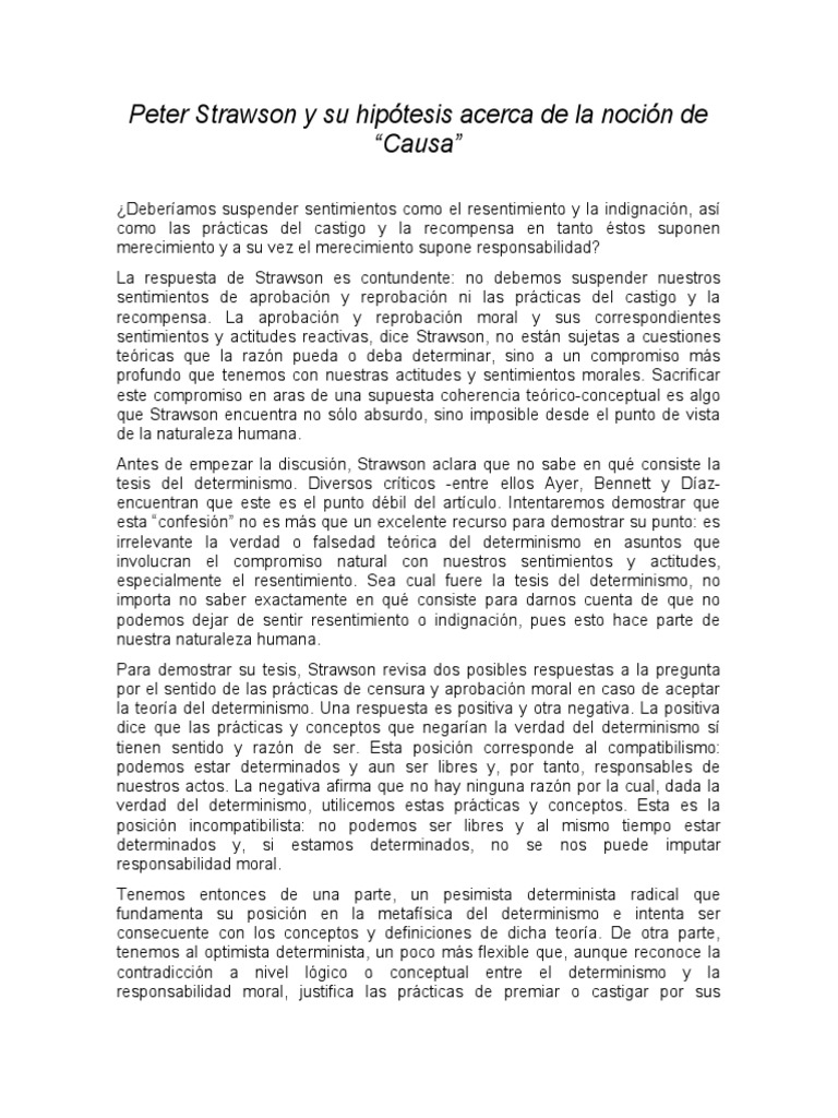 Peter Strawson | PDF | Causalidad | Verdad