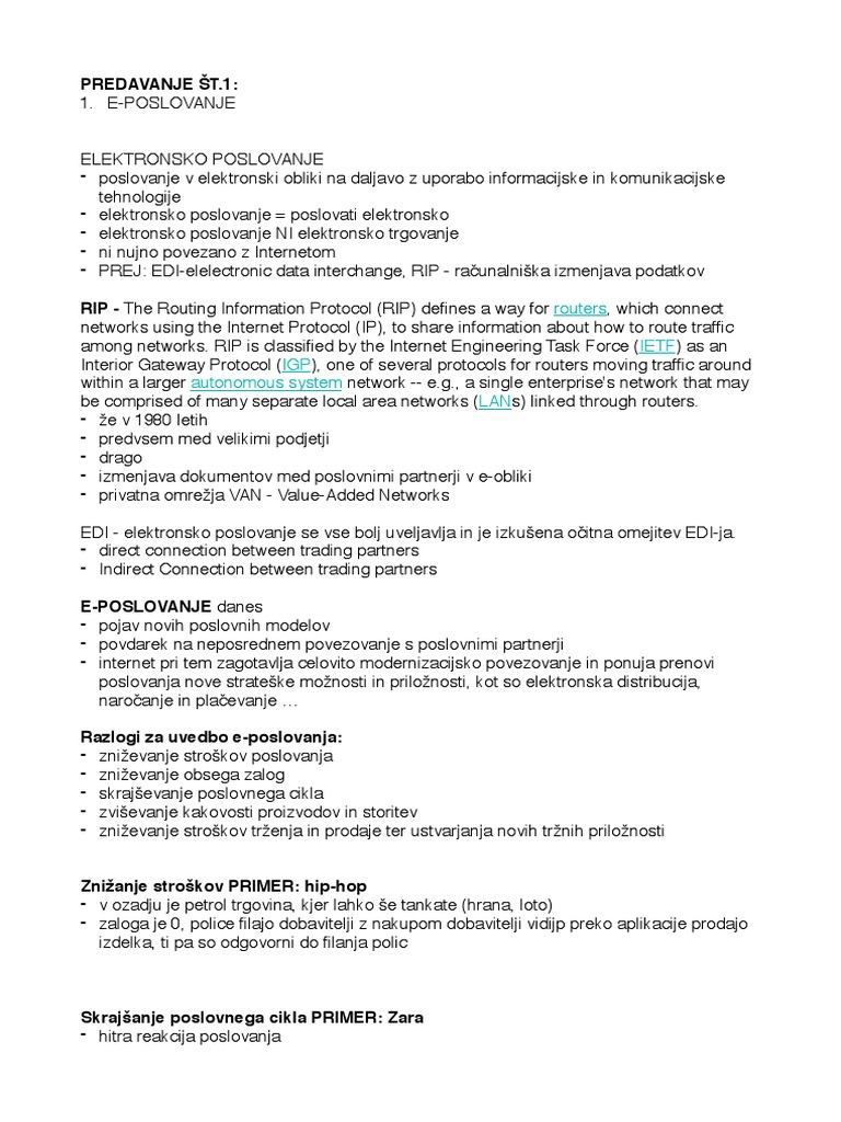 E-Poslovanje Zapiskipd | PDF