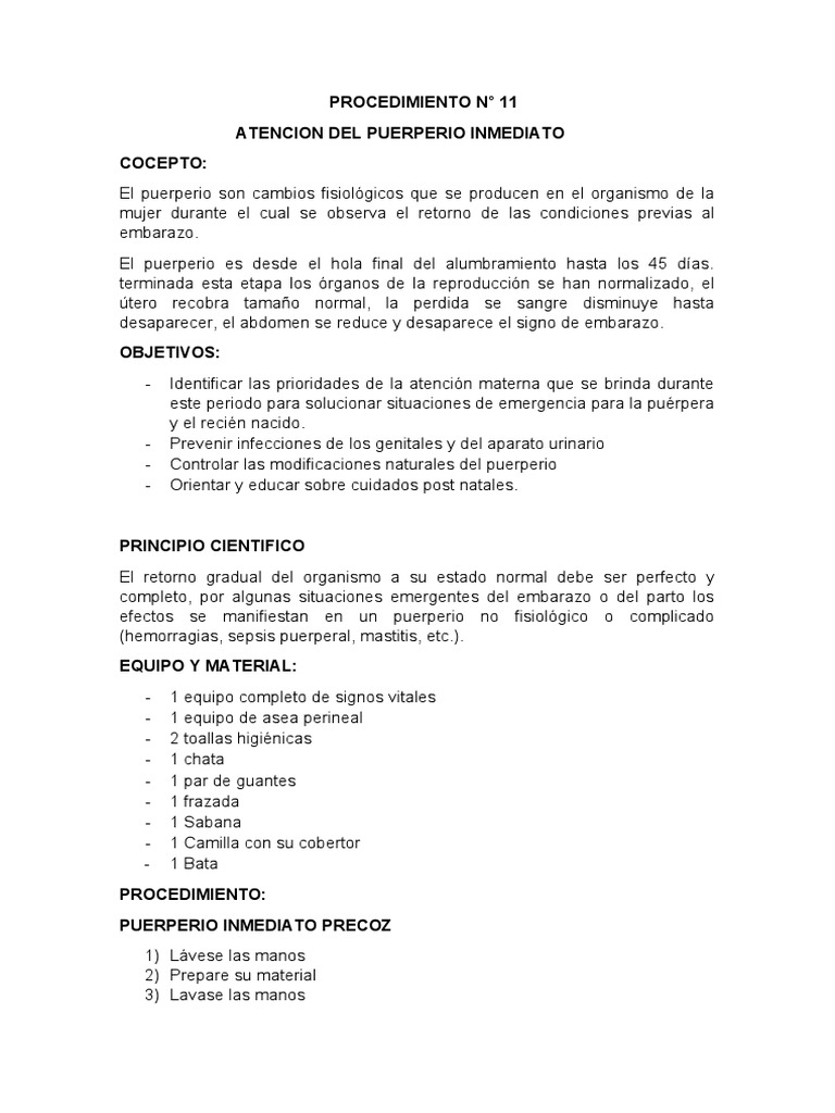 Puerperio Inmediato | PDF | Periodo posparto | Parto