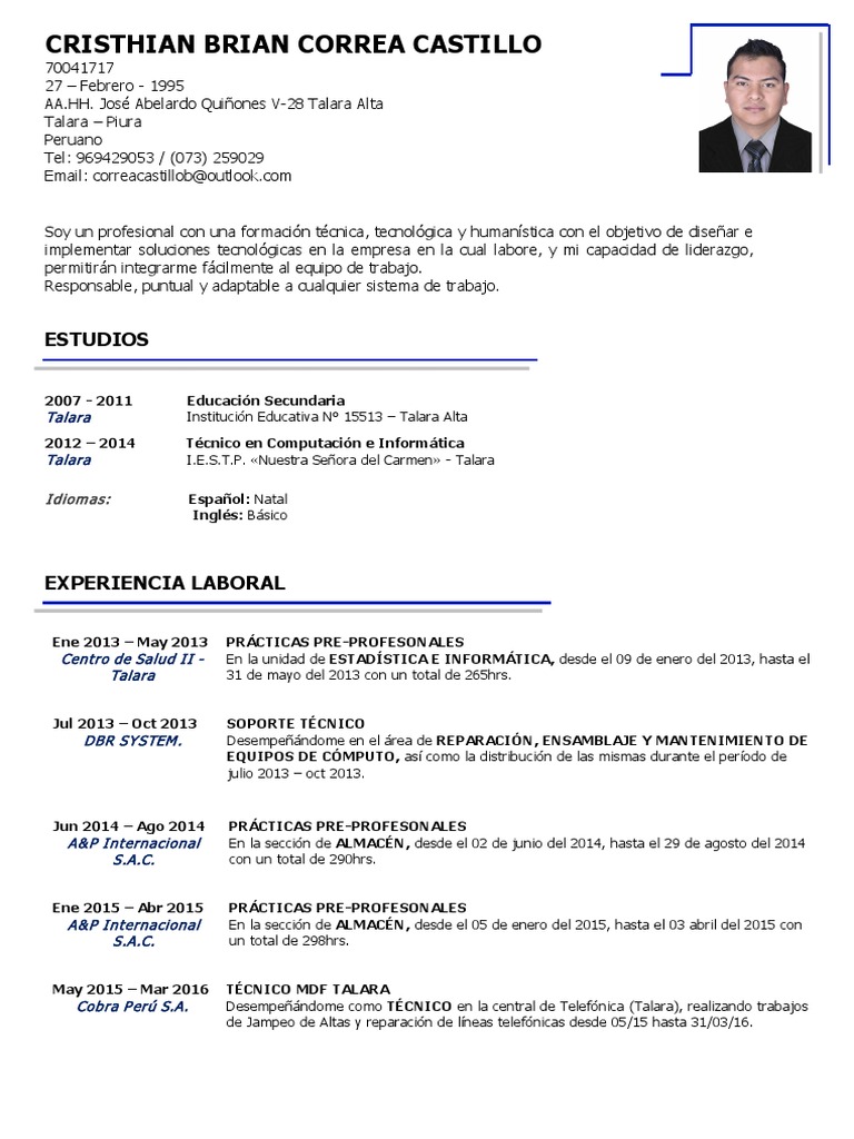 CV - Documentado | PDF | Microsoft | Básico