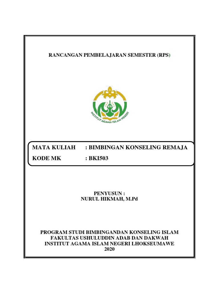 RPS - Bimbingan Konseling Remaja | PDF