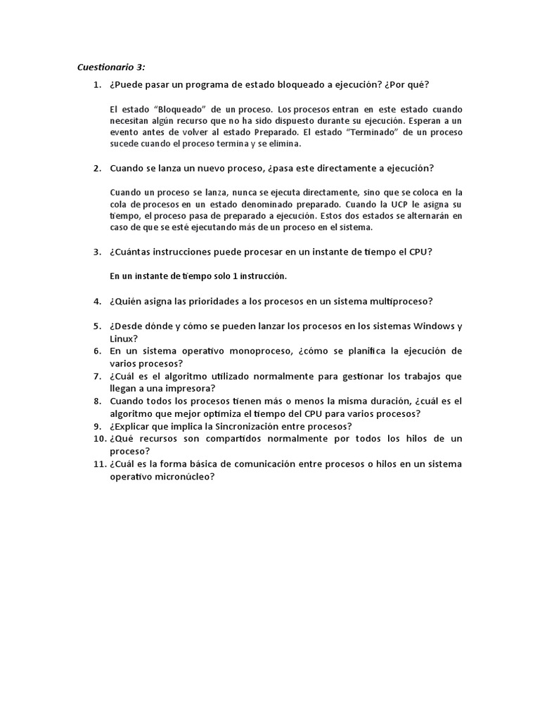 Cuestionario 3 | PDF