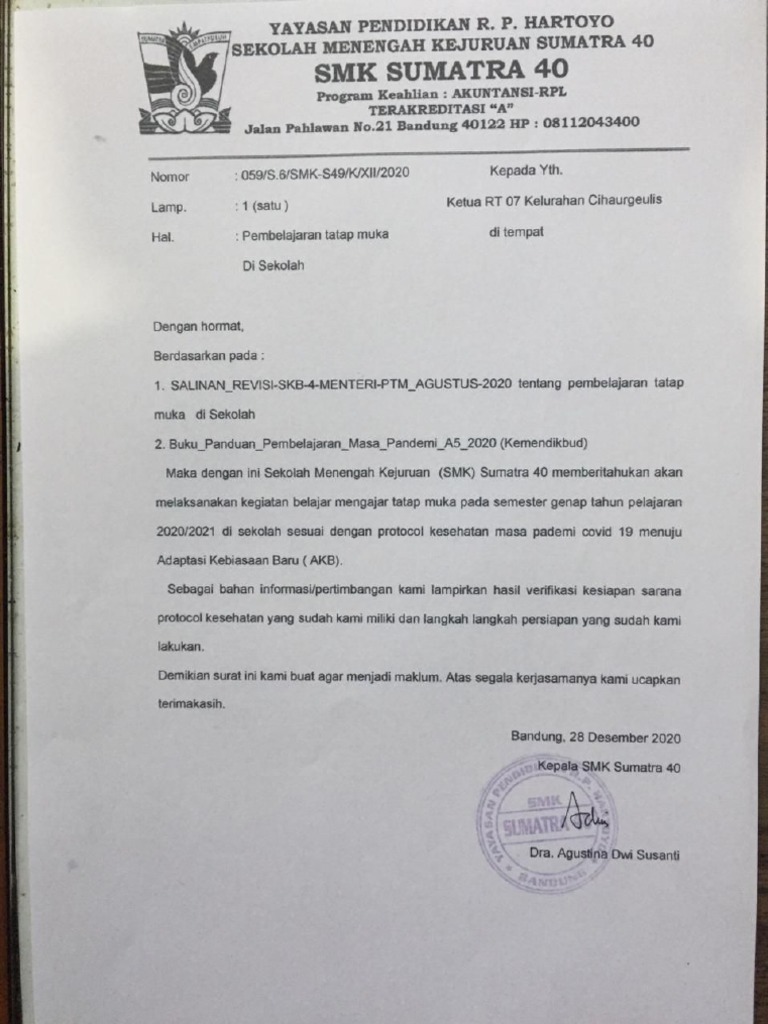 Surat Pemberitahuan RT | PDF