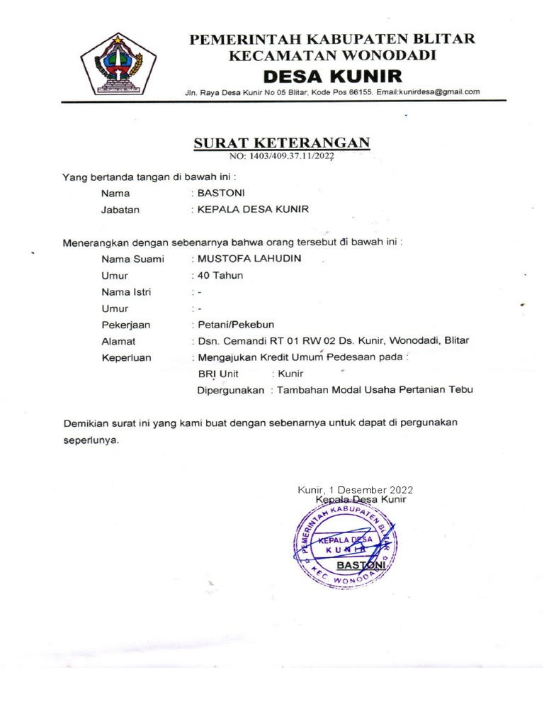 Surat Keterangan Bri | PDF