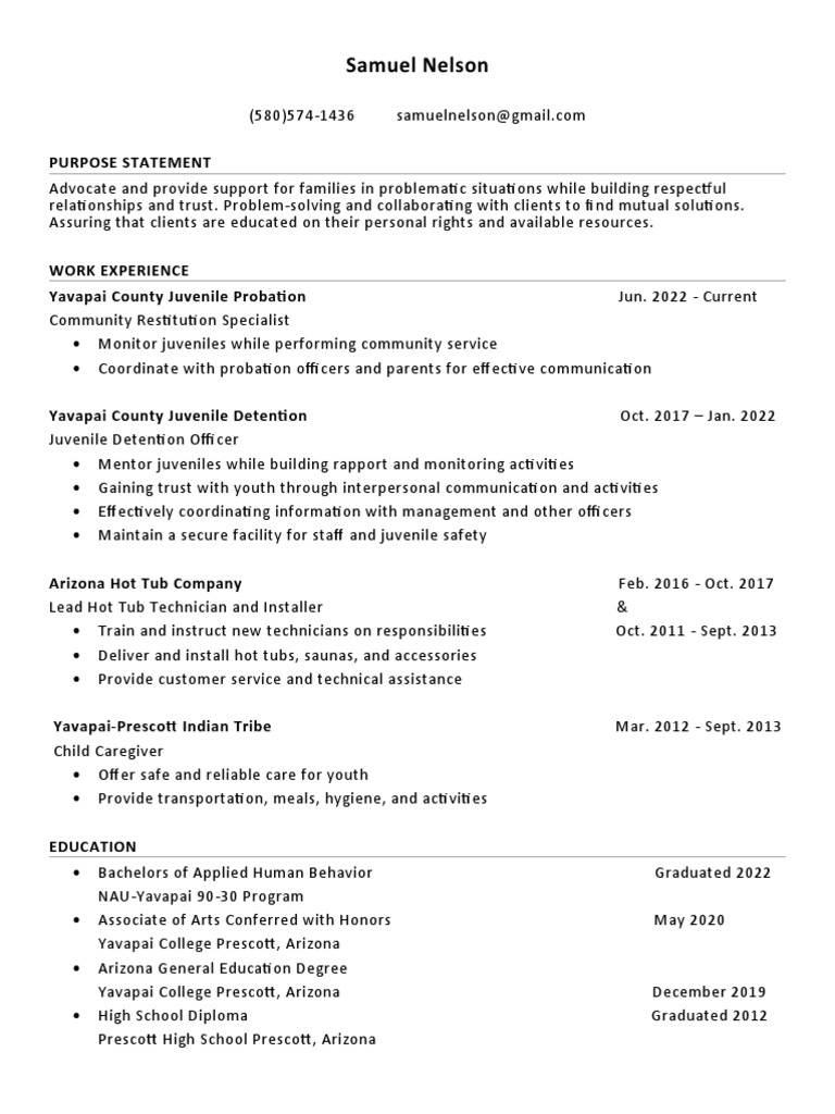 Samuel Nelson Resume 1 | PDF