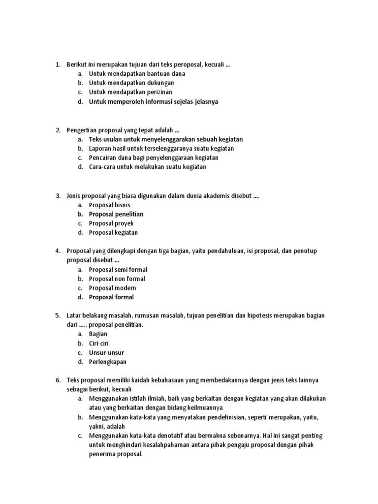 35 Soal Proposal Clara | PDF
