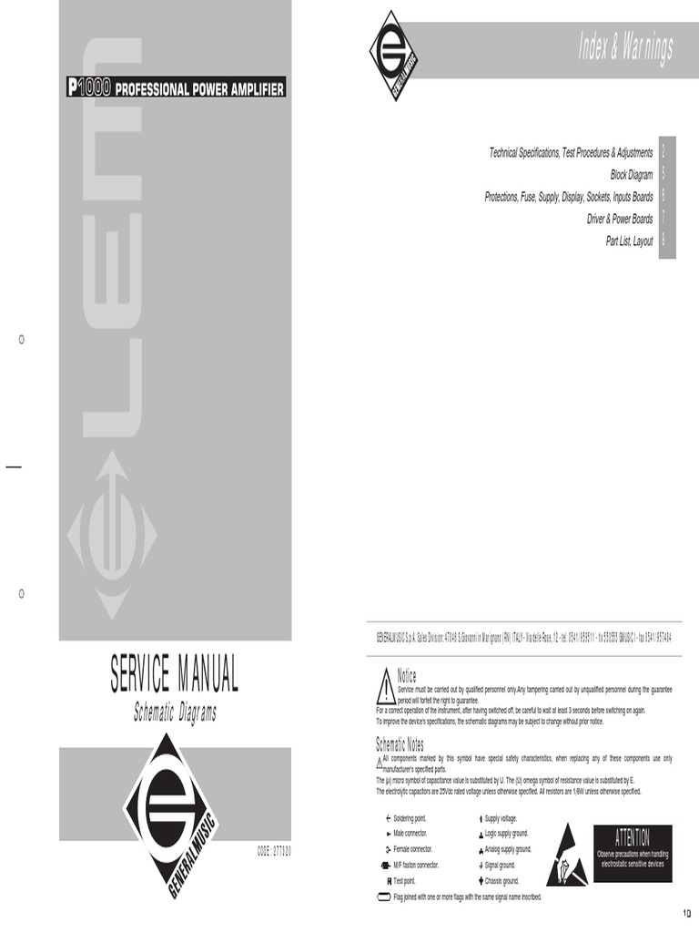 Lem p1000 SM | PDF | Amplifier | Electronic Circuits