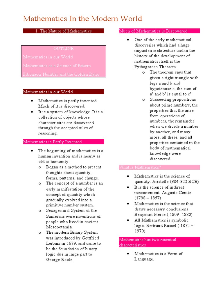 Math Module 1 | PDF | Pattern | Mathematics