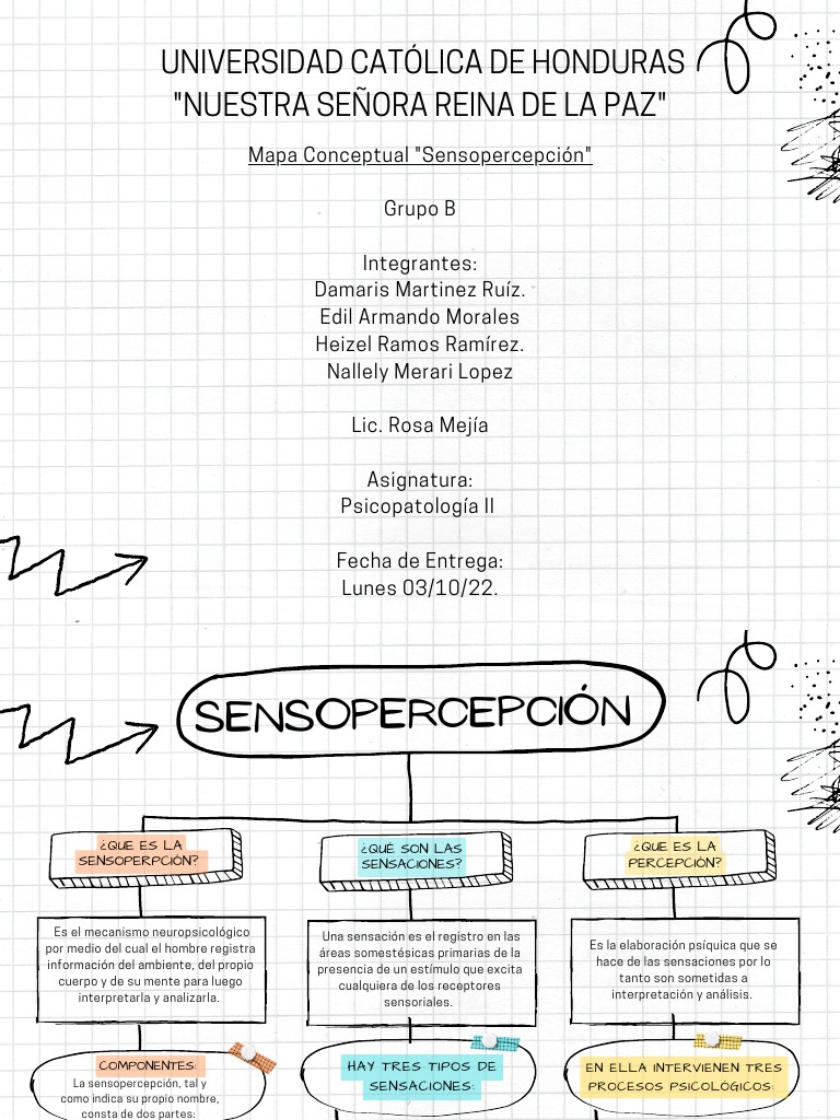 Mapa Conceptual Sensopercepción | PDF | Percepción | Sentidos