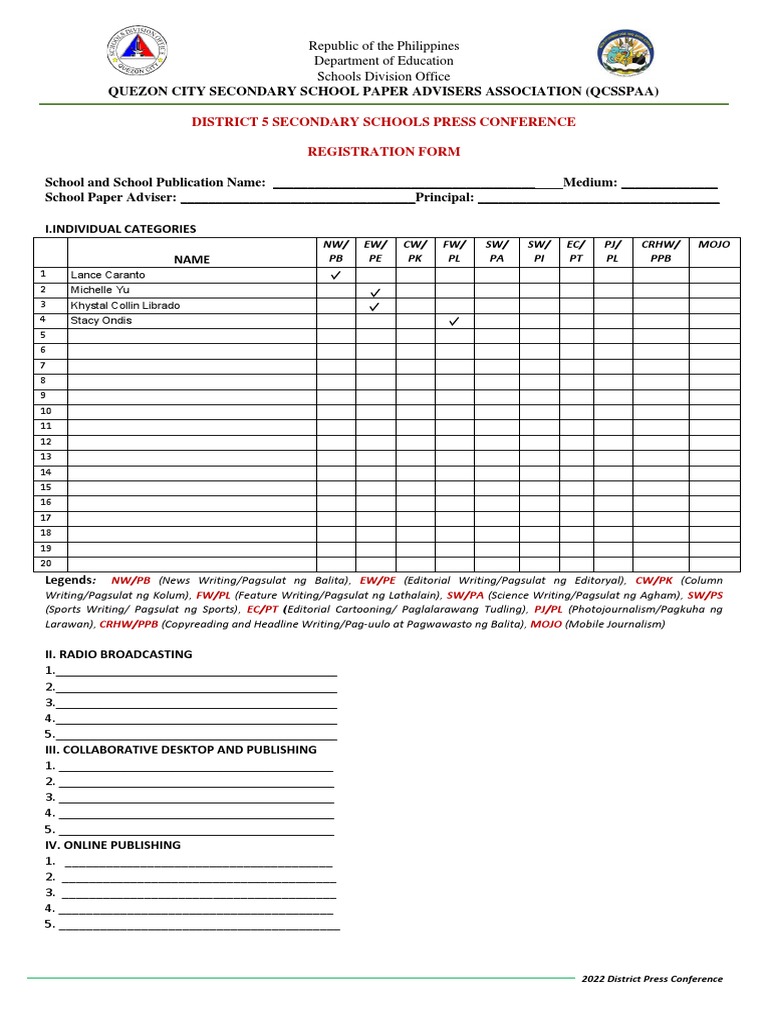 DSPC 2022 Official Registration Form3 | PDF | Journalism | News