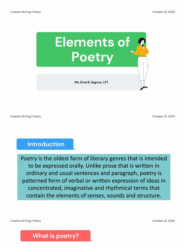 Key Elements of Poetry Explained | PDF | Poetry | Metre (Poetry)