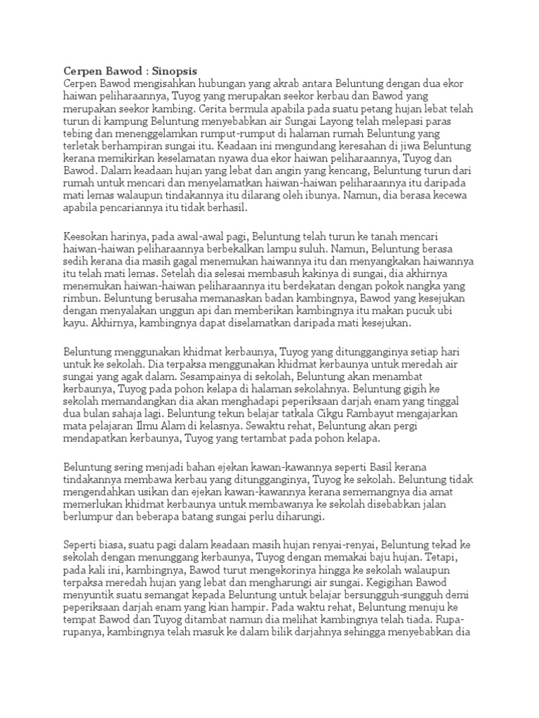 Cerpen Bawod | PDF