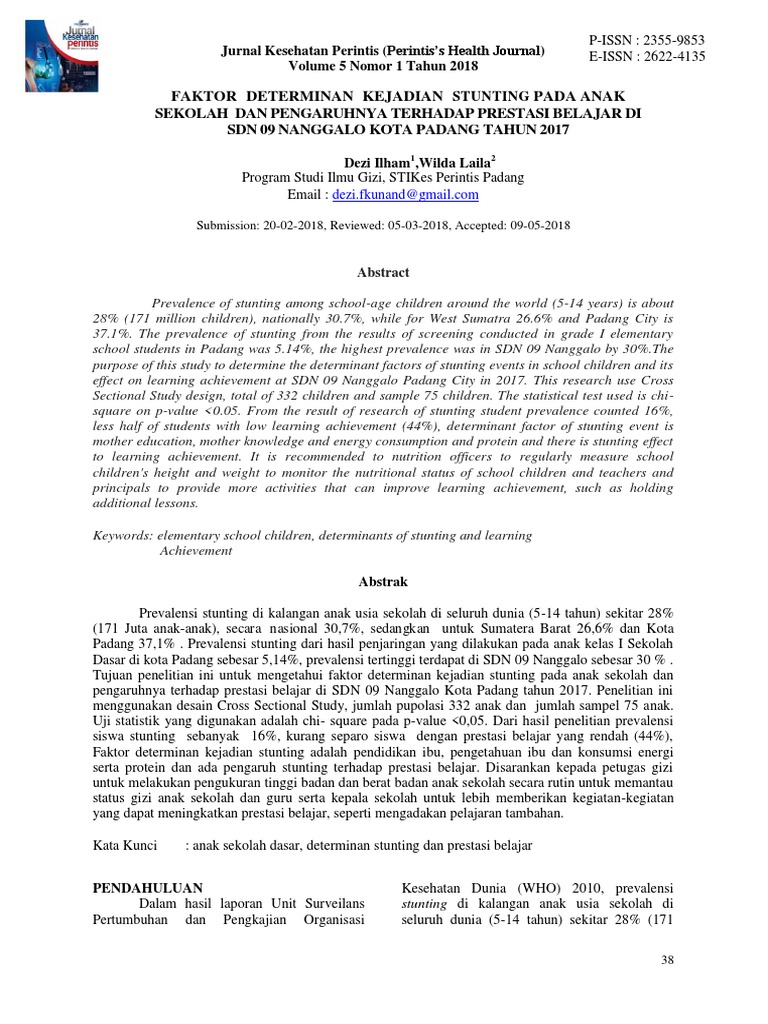 Faktor Determinan Kejadian Stunting Pada c0748f91 | PDF | Human ...