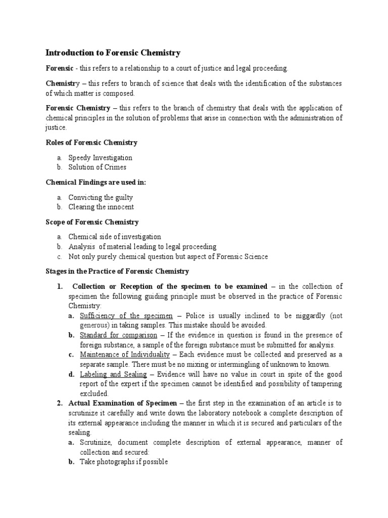 Topic 2. Intro To Forensic Chemistry | PDF | Witness | Gel Electrophoresis
